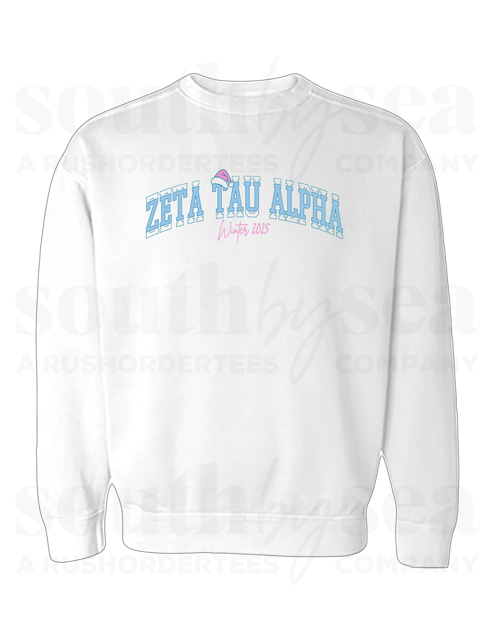 Zeta Tau Alpha White Gildan Crewneck Sweatshirt | South by Sea