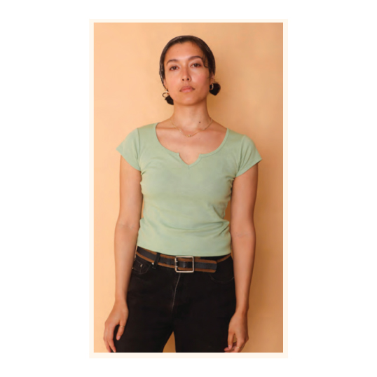 Camp Collection HANNAH Notch Neck Tee 1343RIB | South by Sea